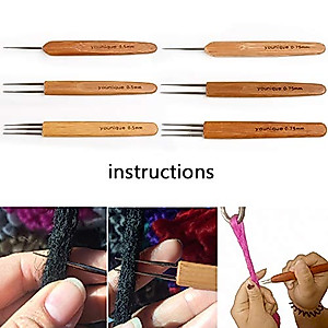 Dreadlocks Crochet Hooks for Hair 0.5mm (1 Hook, 2 Hooks, 3 Hooks) Crochet Needles for Hair Dreadlock Hair Weaving Dreadlock Hooks Tool Set