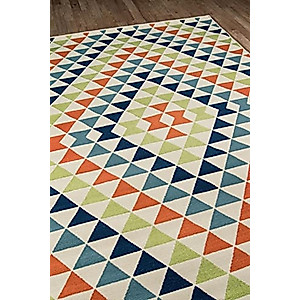 Momeni Rugs , Baja Collection Contemporary Indoor & Outdoor Area Rug, Easy to Clean, UV protected & Fade Resistant, 5'3" x 7'6", Multicolor