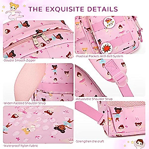 KIDNUO Girls Backpack,15.6 Inch Laptop School Bag Large Primary Elementary Middle College Bookbags Kids Backpacks for Teens Girls Women Students Anti Theft Travel Daypack ( Pink Ballerine )