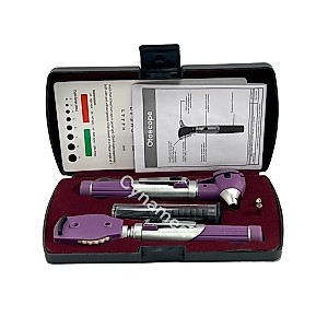 Premium Double Handle Otoscope Set -Otoscope/Great for School -Cynamed (PURPLE)