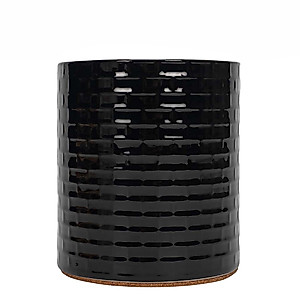 Elanze Designs Embossed Subway Tile Ceramic Stoneware Cork Bottom Kitchen K Cup Holder, Red