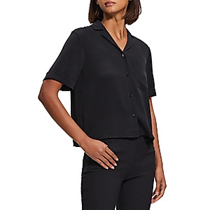 Theory Women's Short-Sleeved Camp Shirt, Black