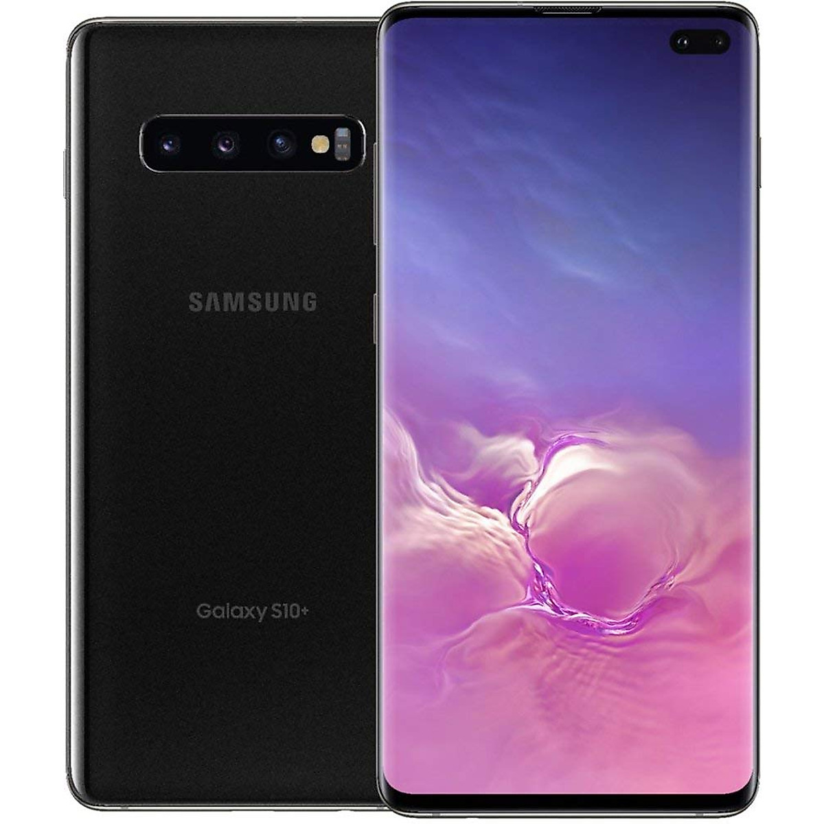 SAMSUNG Galaxy S10+ Plus (128GB, 8GB) 6.4" AMOLED, Snapdragon 855, IP68 Water Resistant, 4G LTE (Fully Unlocked US Model for T-Mobile, AT&T, Verizon, Global) G975U1 (Wireless Charger Bundle, Black)