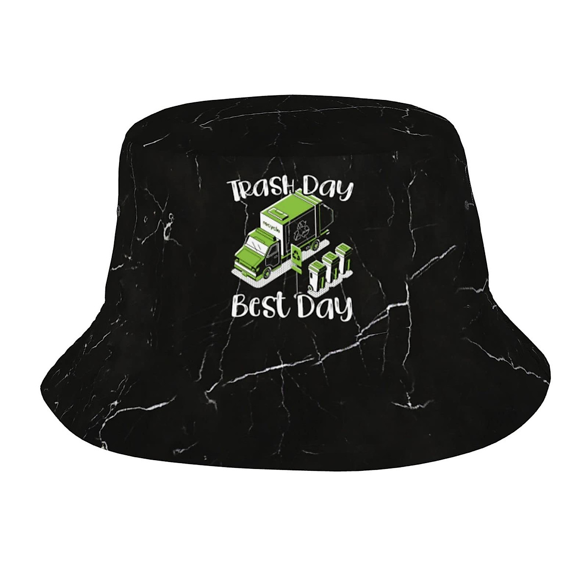 Trash Day Best Day Waste Management Garbage Truck Gifts Bucket Hat Sun Cap Fisherman Hat Women Beach Caps Fishing Cap Black