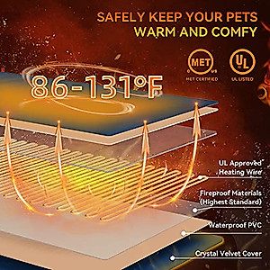 Pet Heating Pad for Dogs & Cats, [2022 Extra Large Design] Adjustable Warming Mat 4 Timers with Auto Shut Off, [Overheat Protection & IP67 Waterproof] Self Heated Bed Blanket for Puppies (L(24Wx35L))