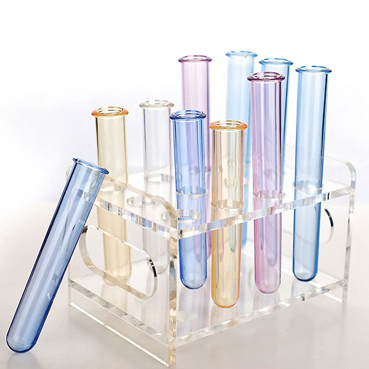 6 Pcs Plastic Test Tubes with Stoppers, 20x120mm, Storage Container for Jewelry Beads Candy Powder Liquid, Random Color