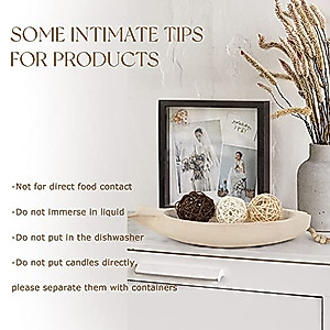 Decorative Bowl with Wooden Bead Tassels, Hand Carved Fish Shaped Coastal Decor, Table Centerpieces Bowl, Small Decorative Tray, Home Decor Accents for Farmhouse Boho Rustic Style (15.7"x 6.5")