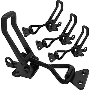 4Pack Heavy Duty Toggle Latch Clamp, 1320lbs 4003 Latch-Style Toggle Clamp with Lock Hook, Pull Action Latch with Catch Plate, Metal Quick Release Draw Latch for Trunk Jig Smoker Door Tool Boxes