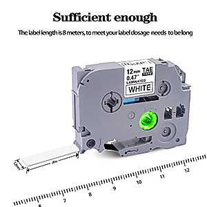 6 Pack TZe Colored Label Maker Tape Replacement for Brother P Touch Label Maker Tape Refill TZe-231 TZe 131 431 531 631 731 TZ Tape 12mm 0.47 Laminated Color Use for P-Touch PTD210 PTD400 PT-H100