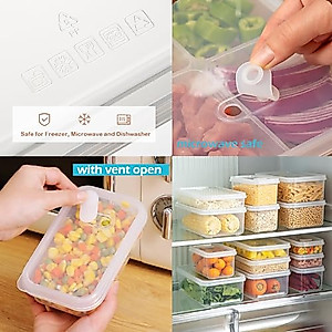 Naranqa Food Storage Containers Bins 1.5 Cup Mini Vegetable Organizer with Lid Clear Fridge Crisper Keep Food Fresh Kitchen Organizer Bins (Yellow 2pack-MINI)