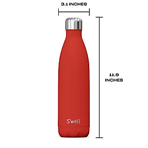 S'well Stainless Steel Water Bottle, 25oz, Poppy Red, Triple Layered Vacuum Insulated Containers Keeps Drinks Cold for 48 Hours and Hot for 24, BPA Free, Perfect for On the Go
