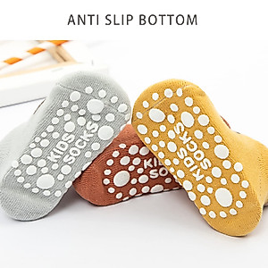 Exegawe Baby Socks with Grippers 5 Pairs Toddler Kids Cartoon Floor Ankle Non Slip Socks(Style B, L/3-5T)