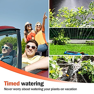 PISKOAN Sprinkler Timer,Water Timer Programmable Garden Outdoor Hose Feature Timer with Rain Delay/Manual/Automatic Watering System for Lawns Pool (1 Outlet)