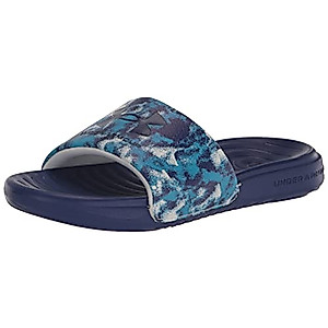 Under Armour Boys' Ansa Graphic Fixed Strap, (106) White/Sonar Blue/Sonar Blue, 5, US