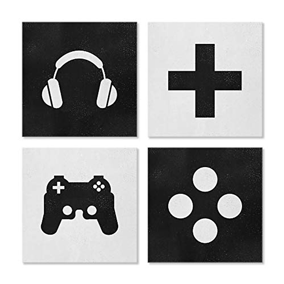 Urttiiyy Video Game Themed Art Game Posters Gaming Wall Art 4 Panels Gift for Gaming Lover Canvas Wall Decor for Boys Room Living Room Bedroom Framed Ready to Hang-12"x12"x4