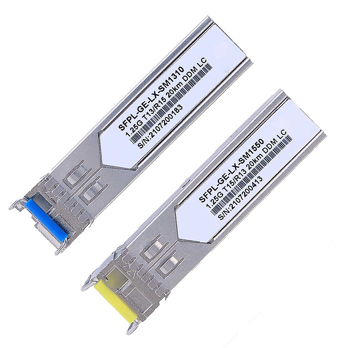 A Pair of 1.25G Gigabit Ethernet Fiber Media Converters with SFP LC Single Core Transceiver Module, Single-Mode LC, SMF RJ45 to SFP Slot up to 30KM, 10/100/1000Base-Tx to 1000Base-SX (2 Pack)