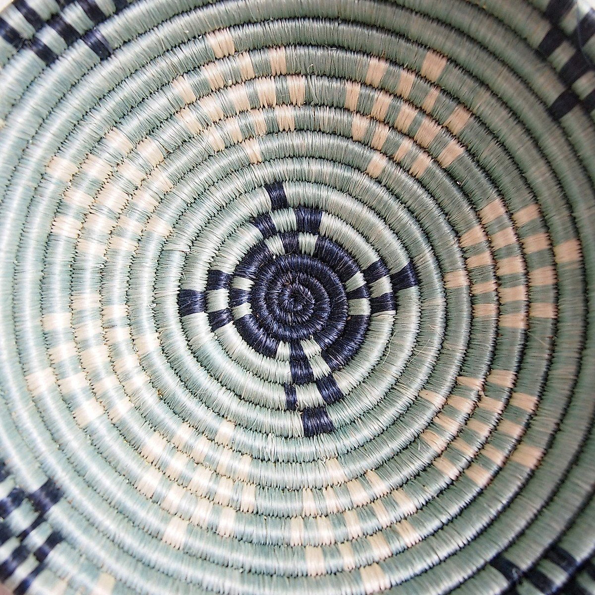Small African Basket- Kayumba/Rwanda Basket/Woven Bowl/Sisal & Sweetgrass Basket/Blues, White