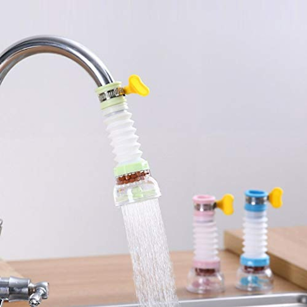 Hemoton 3pcs Rotate Swivel Faucet Sprayer Attachment Kitchen Faucet Aerator Water Saving Tap Aerator Diffuser Faucet Nozzle Filter Sink Sprayer Attachment