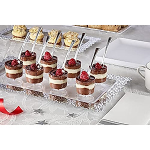 Exquisite Mini Dessert Cups With Spoons 200 Pcs I Serves 100 I Disposable Mini Plastic Mousse Cups With Spoons For Mini Dessert I 2 Oz Small Dessert Cups with Spoons I Clear Dessert Cups With Spoons