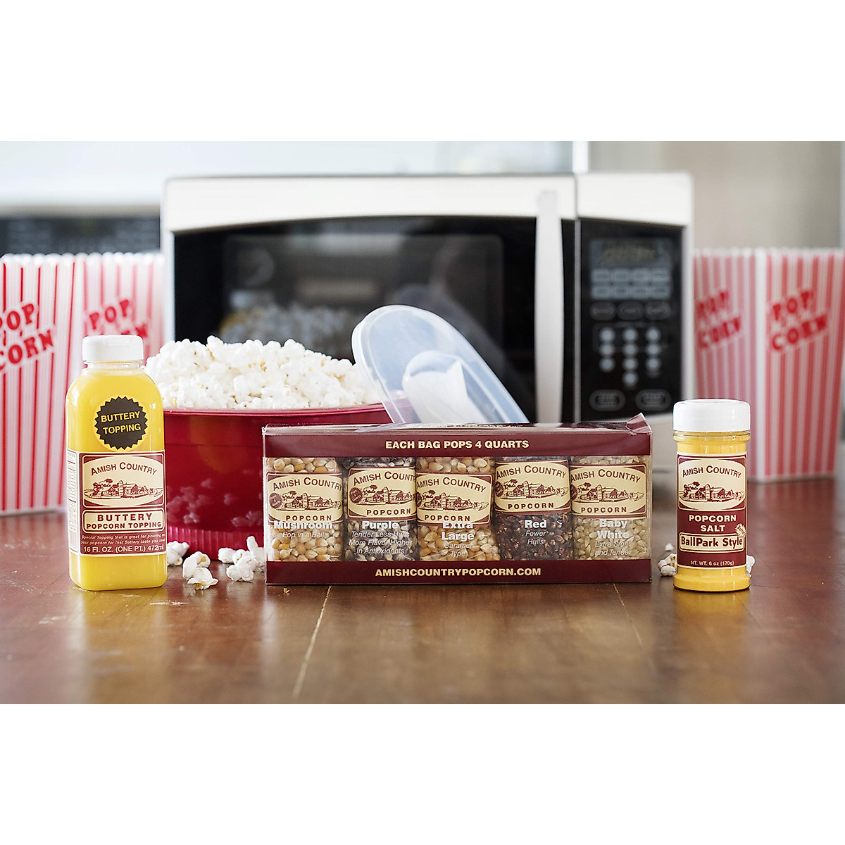 Amish Country Popcorn | 4 Ounce Variety Kernel Gift Set (10 Pack Assorted) | Old Fashioned, Non-GMO and Gluten Free (4oz Each, 10ct Total)