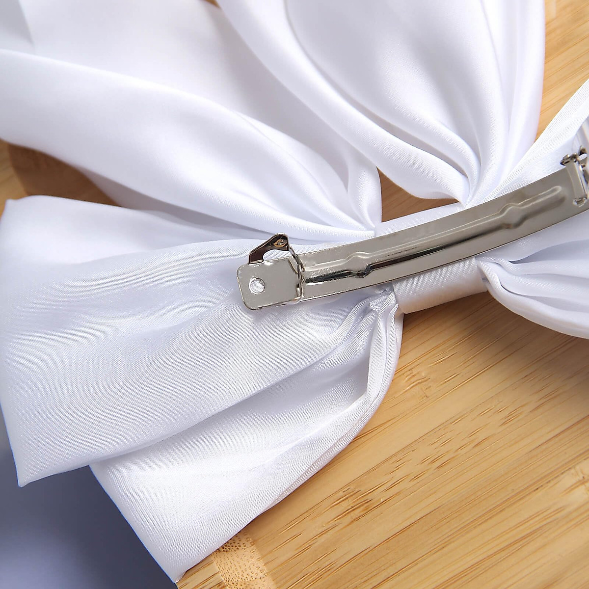 SUSULU Hair Bows for Women Oversized Black White Hair Bow Clips Big Hair Bow Long Tail Large Satin Silky Hair Ribbon Bow Clip Ponytail Hair Accessories for Adult Teens,Pack of 2