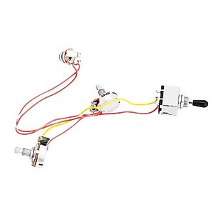 Guitar Wiring Harness, Guitar Prewired Harness Humbucker Wiring Harness Prewired 3 Way Chrome Box Toggle Switch 500K Pots for Electric Guitar with 2 Humbuckers guitar wiring kit
