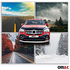 OMAC Front Bug Shield Hood Deflector Guard for VW Tiguan 2018-2021 Black Smoke