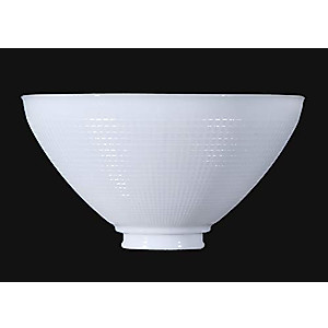 B&P Lamp 10 Inch Diameter I.E.S Style White Opal Glass Reflector Shade with Waffle Pattern Glass - Perfect Fit for Floor Lamps and Mogul Sockets