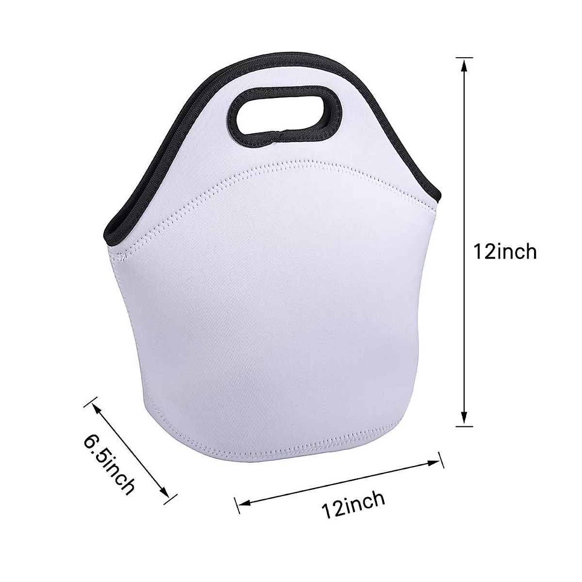 HooAMI Sublimation Blank Lunch Bag Reusable Insulated Thermal Lunch Box Carry Case Handbags Tote with Zipper for Adults Nurse Teacher Work Outdoor Travel Picnic