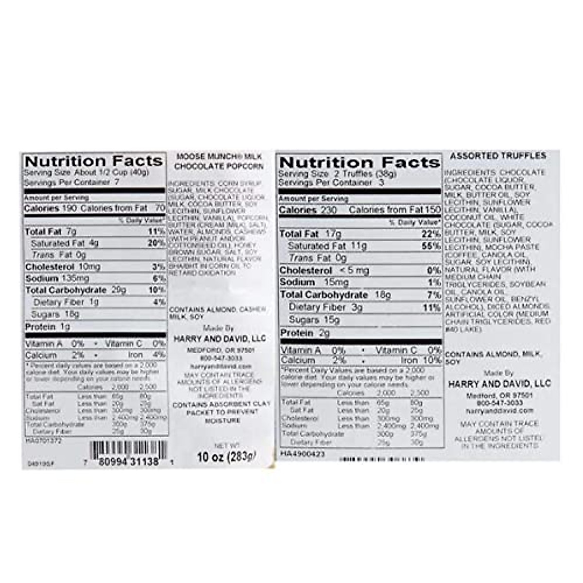 Harry and David Sweet Treats Tower Duo Box, Red, gold, brownc, 10 ounces