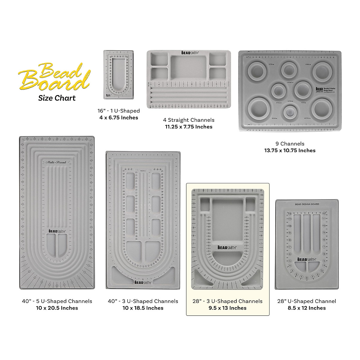The Beadsmith Bead Folio Kit – Basic Elements – 28” U Channel Bead Board with Lid, Zippered Storage Case & 4-Piece Plier Set– Keep Your Designs, Beads & Tools Secure – Jewelry Making Supplies