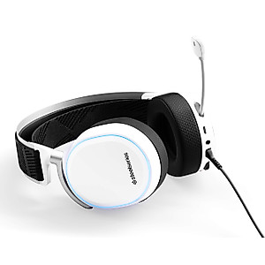 SteelSeries Arctis Pro + GameDAC Wired Gaming Headset - Certified Hi-Res Audio - Dedicated DAC and Amp - for PS5/PS4 and PC - White