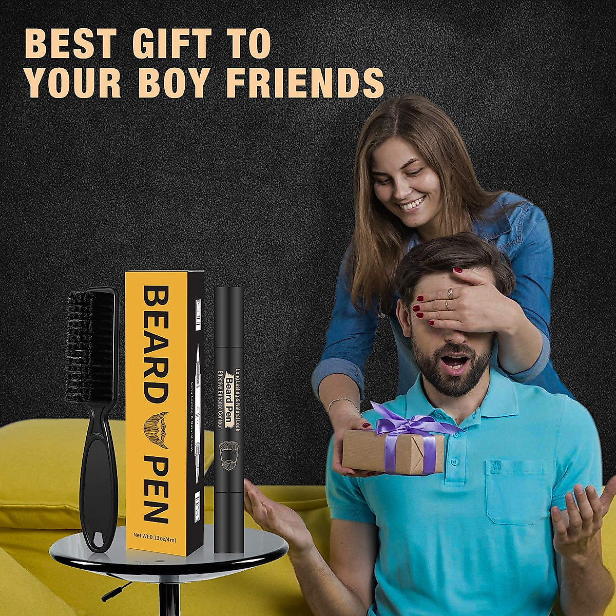 Men Beard Dye Black Coloring The Grey Hair Dyeing Shampoo & Beard Pen