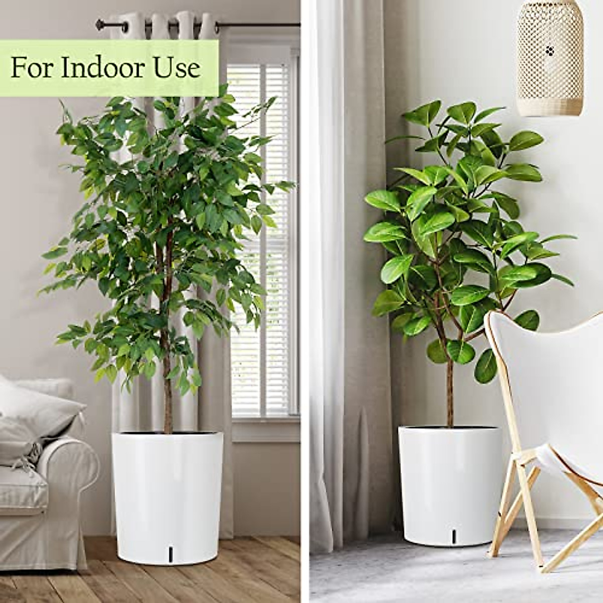 SAROSORA Large Round Self Watering Planter Pot 12.5'' for Home Garden Patio Tall Tree