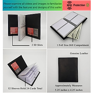 ag wallets RFID Signal Blocking Leather European Hipster Wallet, Black, 5 x 4.5-Inch