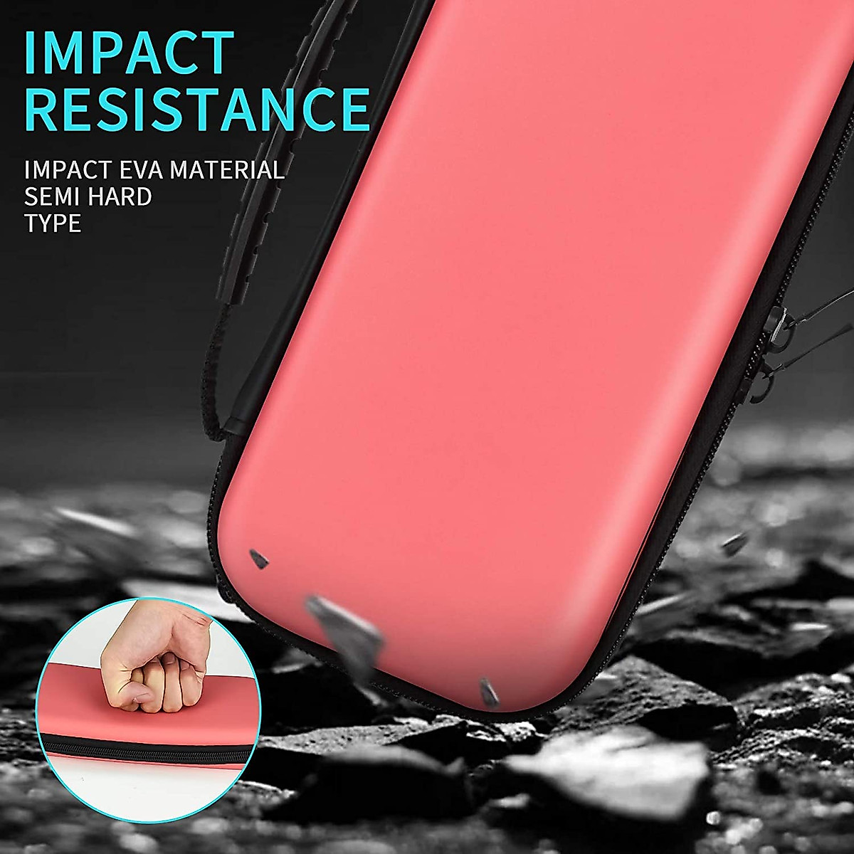 DLseego Carrying Case for Nintendo Switch lite, Newest Design Portable Travel Carrying Case 4 in 1 Accessories Kit with 1 Pcs Glitter case, 2 Pcs Screen Protectors and 4 PcsThumb Grips Caps -- Pink