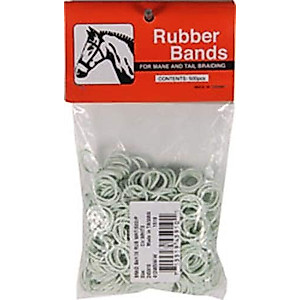 Partrade 245910 222729 Rubber Horse Braid Bands, White, 5"