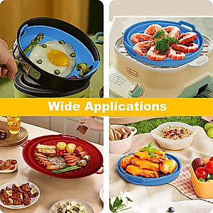 2 Pack Air Fryer Silicone Liners 8.5 Inch Foldable Silicone Air Fryer Basket Liners Reusable air fryer Silicone Pot Non Stick Food Safe Oven Silicone Baking Liners for 5 to 7 QT Air Fryer with Gloves