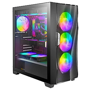 Antec DF700, Mid Tower Computer Case, ATX Gaming Case, USB3.0 x 2, 360 mm Radiator Support, 3 x 120 mm ARGB, 1 x 120 mm Reverse & 1 x 120 mm Fans Included