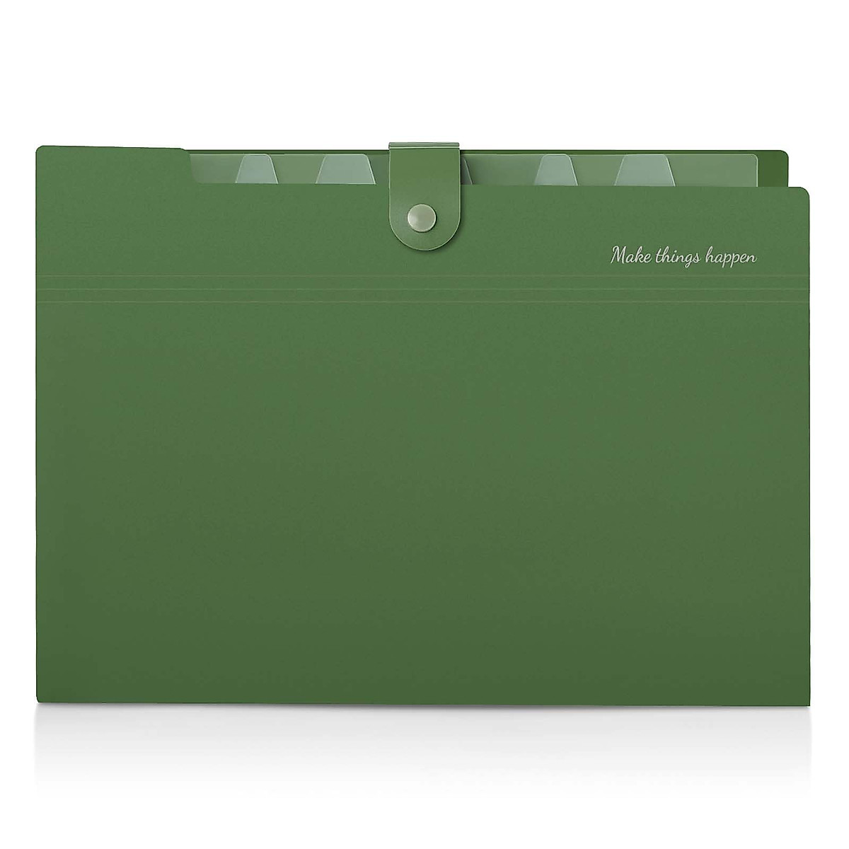 SKYDUE Expanding File Folder, Folders with 8 Pockets , Folder Organizer with Snap Closure A4 and Letter Size Accordian Document Paper Organizer for Home School Office (OliveGreen)