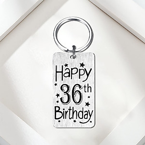 HYHYDHP 36th Birthday Gifts for Women Men, Happy 36 Year Old Birthday Keychain, 36 Yr Bday Presents Ideas