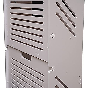 DYRABREST 2 Tier Modern Shoe Cabinet, White Tipping Shoe Rack Storage Organizer with 2 Drawer Shoe Cabinet,2 Pairs Per Level Entryway Cabinet Stand for Boots Regular Heels, Sneakers, Slippers