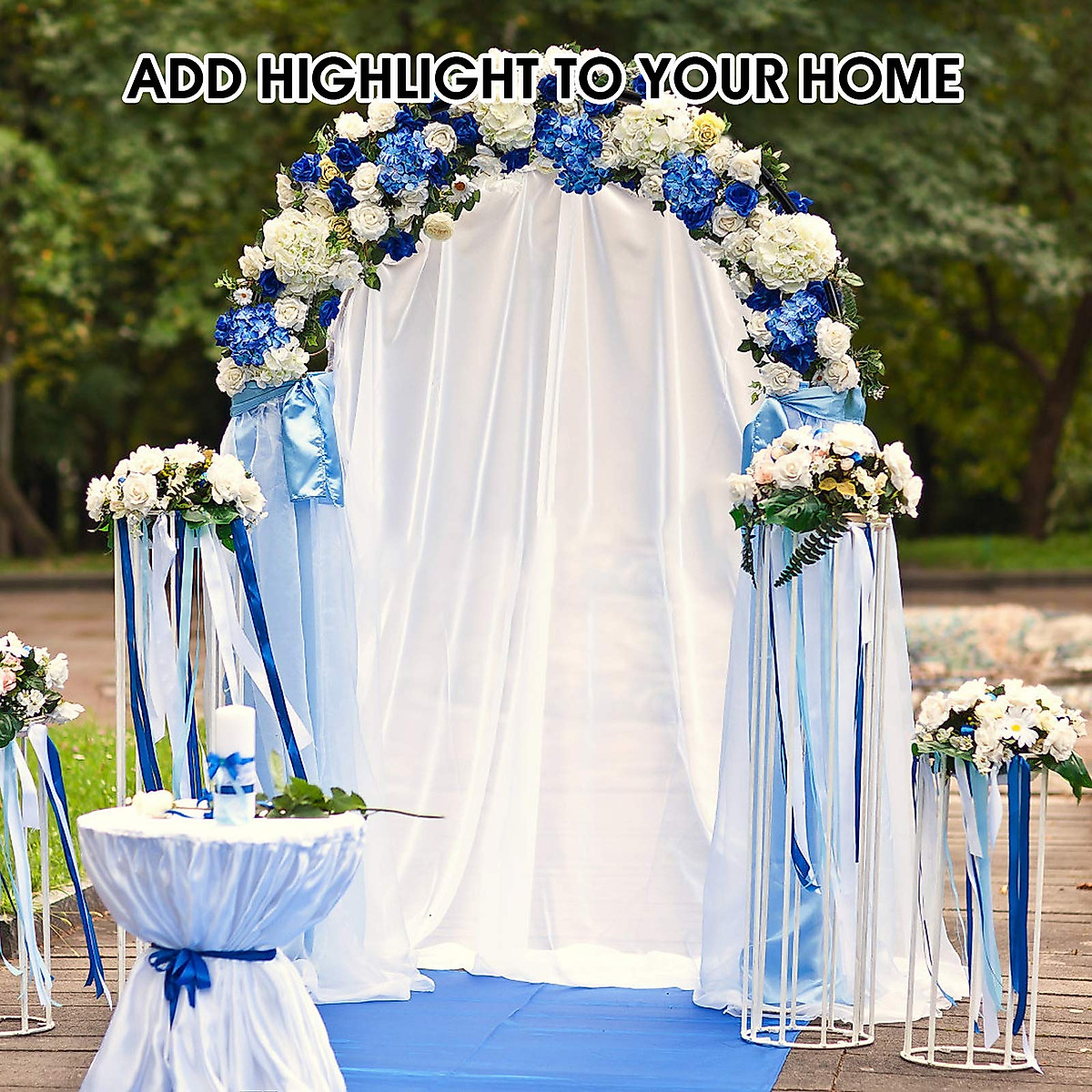 Giantex Garden Arbor, 7.2FT Wedding Arch Garden Trellis with 8 Stakes, Metal Garden Arch for Climbing Plants Vines Rose, Outdoor Archway for Wedding Bridal Party Lawn Decoration, Easy Assembly