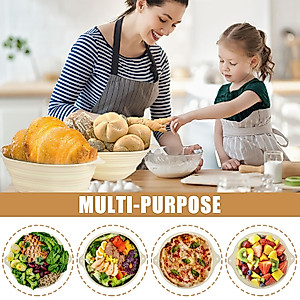 Silicone Banneton Bread Proofing Basket Set Of 2 -Sourdough Bread Baking Supplies, 9 Inch Round & 10 Inch Oval Foldable Bread Bowls, bread basket For Proofing Baskets With Essential Tools - Beige