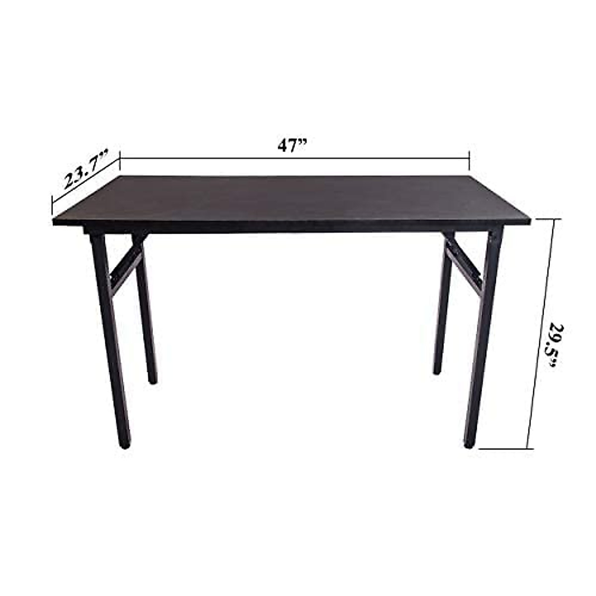 Halter Folding Computer Table, 47 Inches, Black Desk with Black Frame