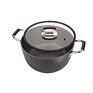 Professional 8 Quart Nonstick Dutch Oven with Glass Lid | Italian Made Ceramic Coated Oven Safe Stock Pot for Bread Baking, Stews, Casseroles and More by DaTerra Cucina