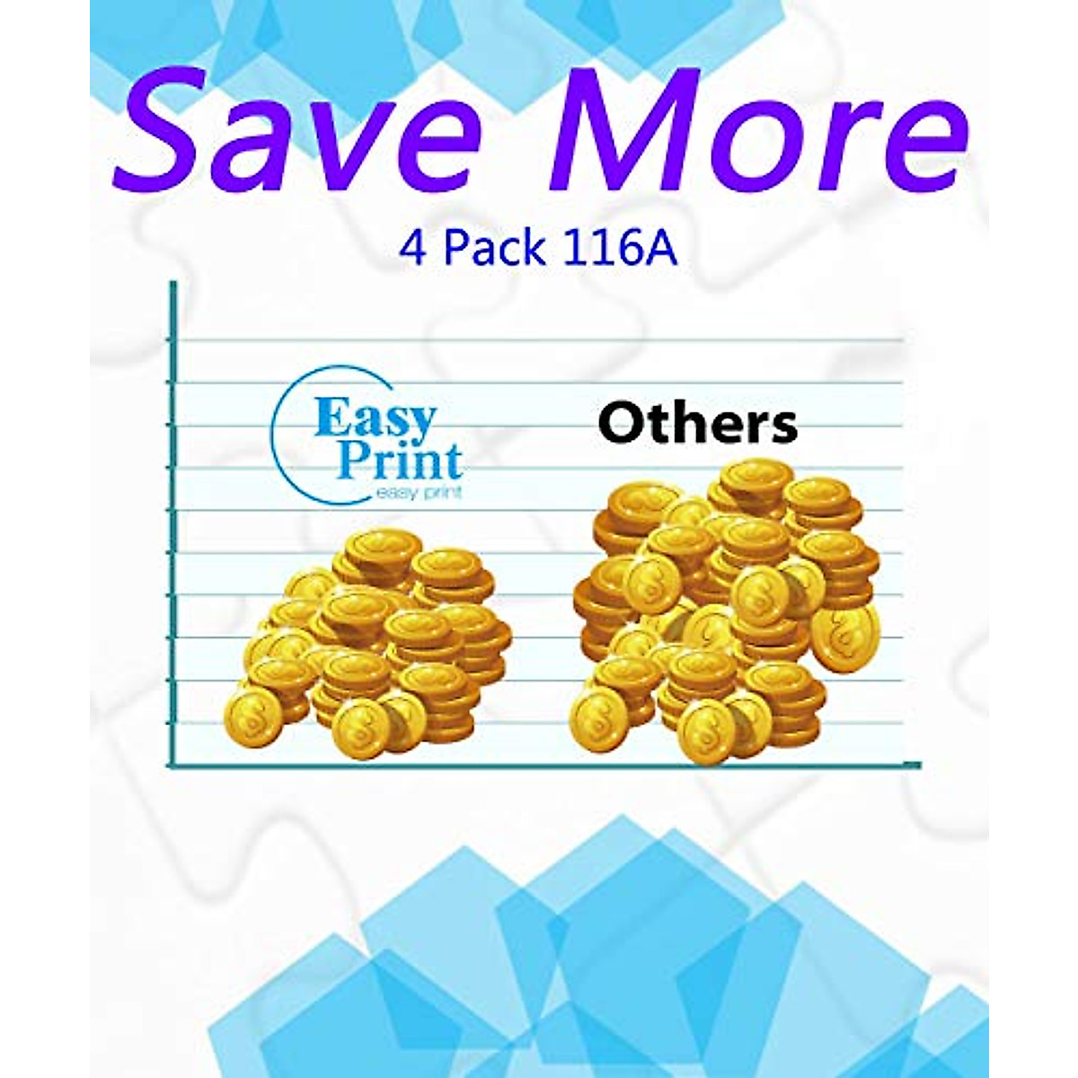 EASYPRINT (BCMY) Compatible 116 Toner Cartridge Replacement for HP 116A Used for Color Laser MFP 179Fnw, 178nw, 179fwg; 150a 150nw 150 Series Printer, (Total 4-Pack, W2060A W2061A W2062A W2063A)