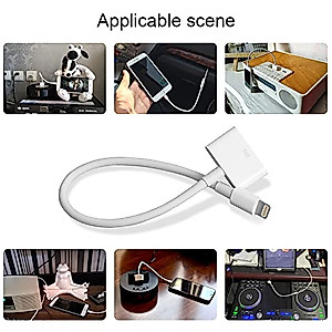 Lightning to 30-Pin Adapter, [MFi Certified] iPhone Charging Data Sync Connector Cable 8-Pin Male to 30-Pin Female Output Adapter Compatible iPhone 13/12/11/X/8/7/6/5/4S/4/3/3G/iPad/iPod(0.2 m)