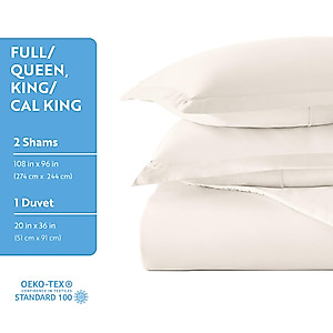ienjoy Home Hotel Collection Soft Brushed Microfiber Duvet Cover Set, Queen, Ivory