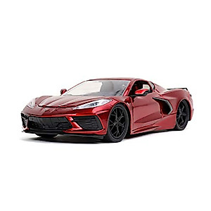 Jada Toys Bigtime Muscle 1:24 2020 Chevy Corvette Stingray Die-cast Car Candy Red, Toys for Kids and Adults